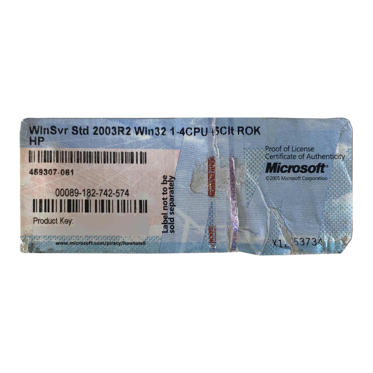 LICENZA MICROSOFT WINDOWS SERVER 2003 R2 STANDARD WIN32 1-4 CPU 5CLT ...