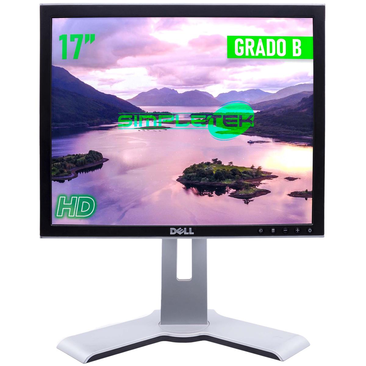 MONITOR 17" PIATTO LCD DELL 4:3 QUADRATO 1707FPt 1280 x 1024 PC COMPUTER